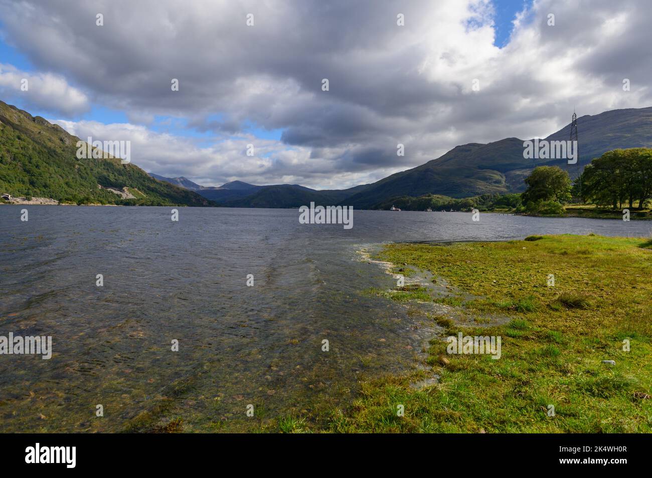 Loch Etive from the mouth of River Awe at Taynuilt in Argyll, Scotland ...