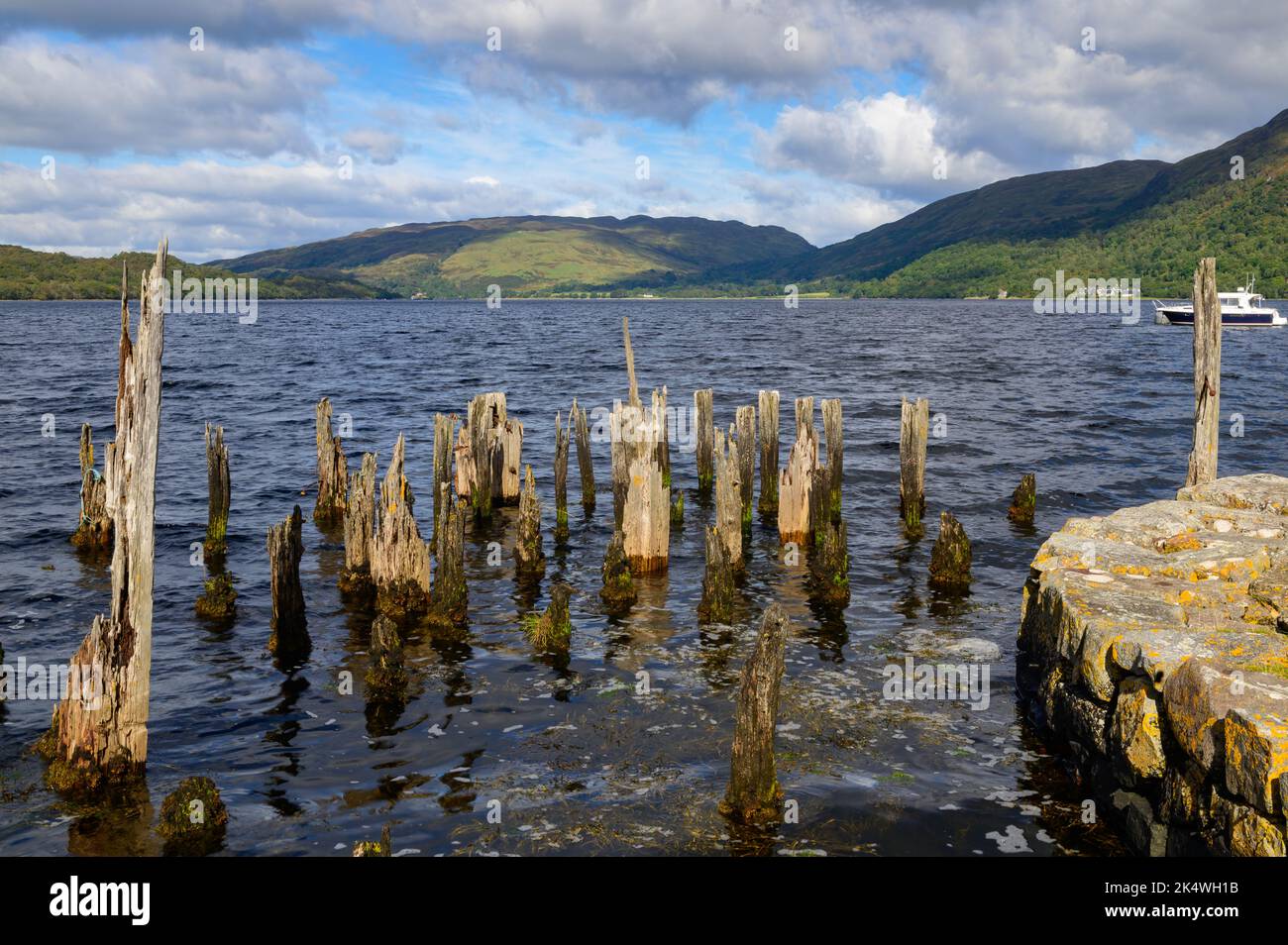 Remains of Kelly's Pier at Taynuilt on Loch Etive in Scotland Stock ...