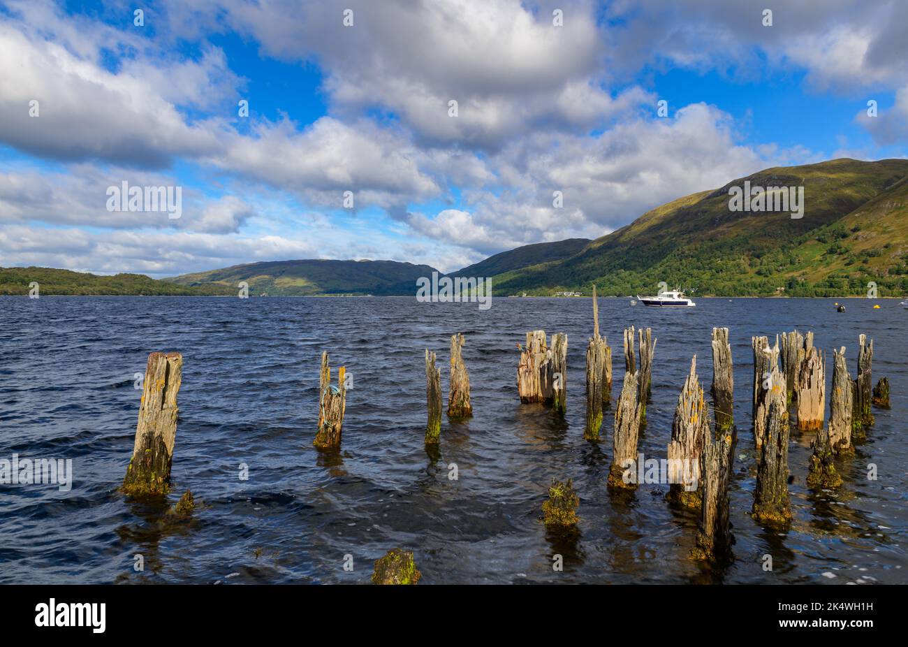 Remains of Kelly's Pier at Taynuilt on Loch Etive in Scotland Stock ...