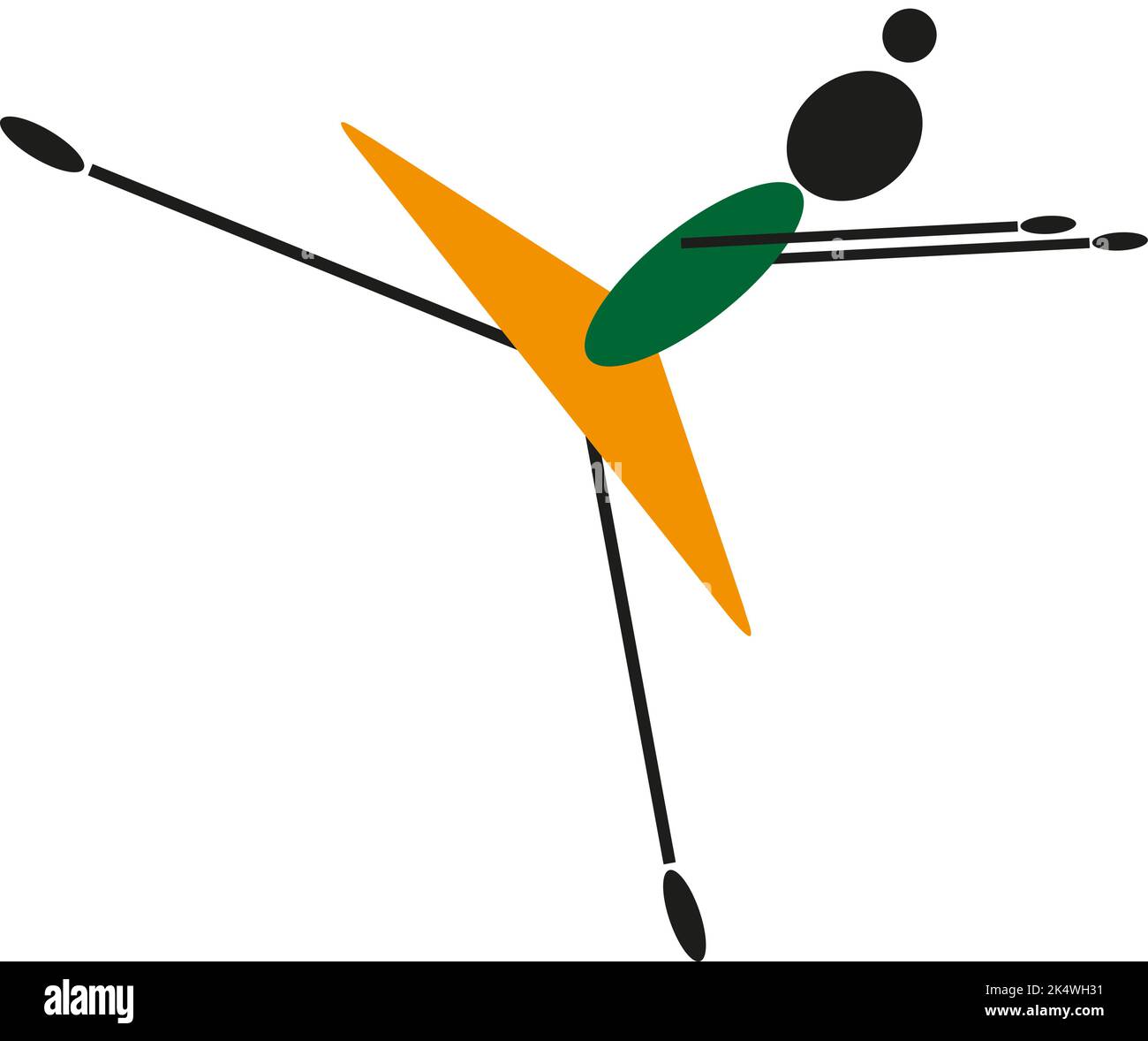Ballerina pose, illustration, vector on a white background Stock Vector ...