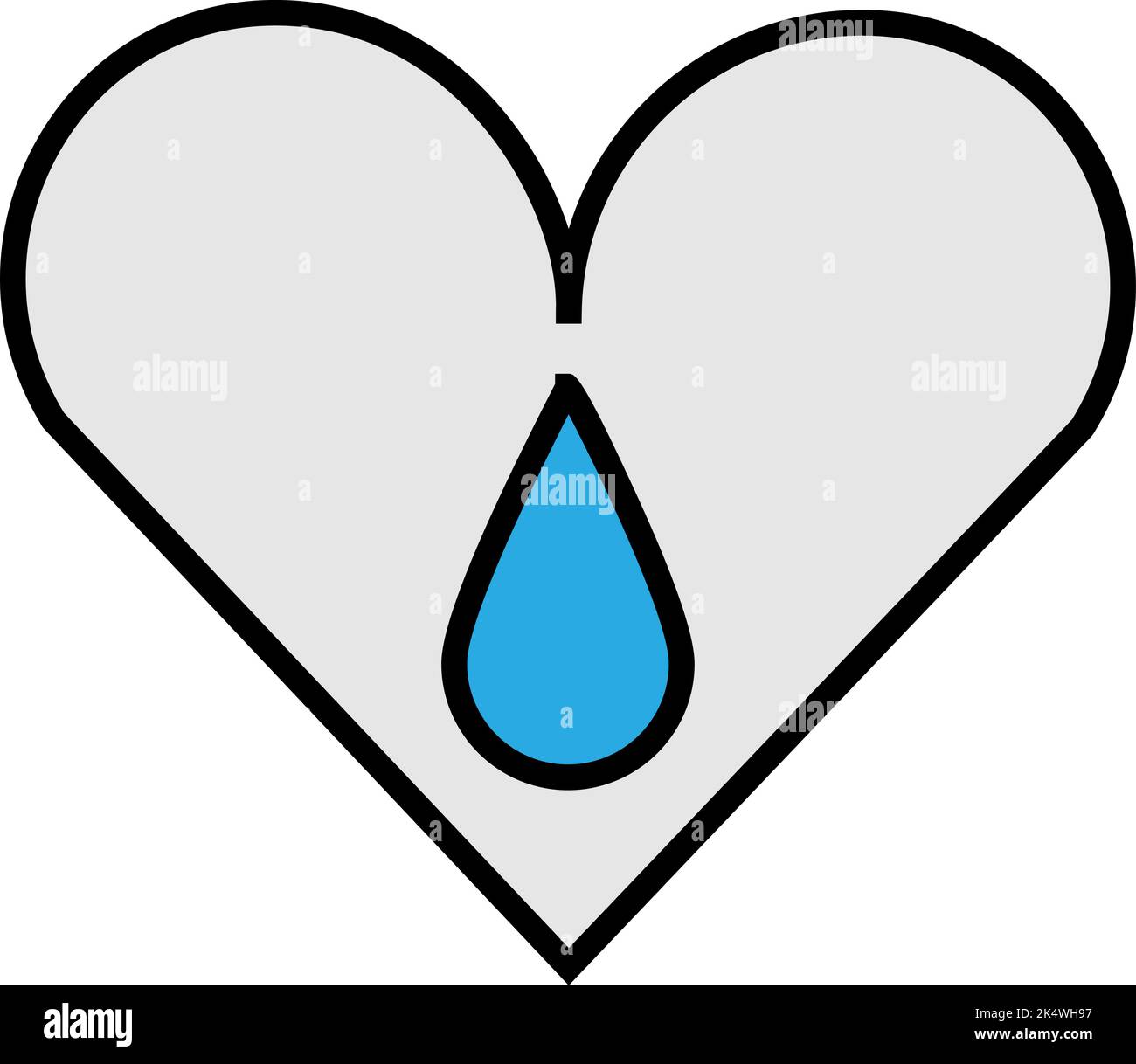 Water heart drop, illustration, vector on a white background Stock ...
