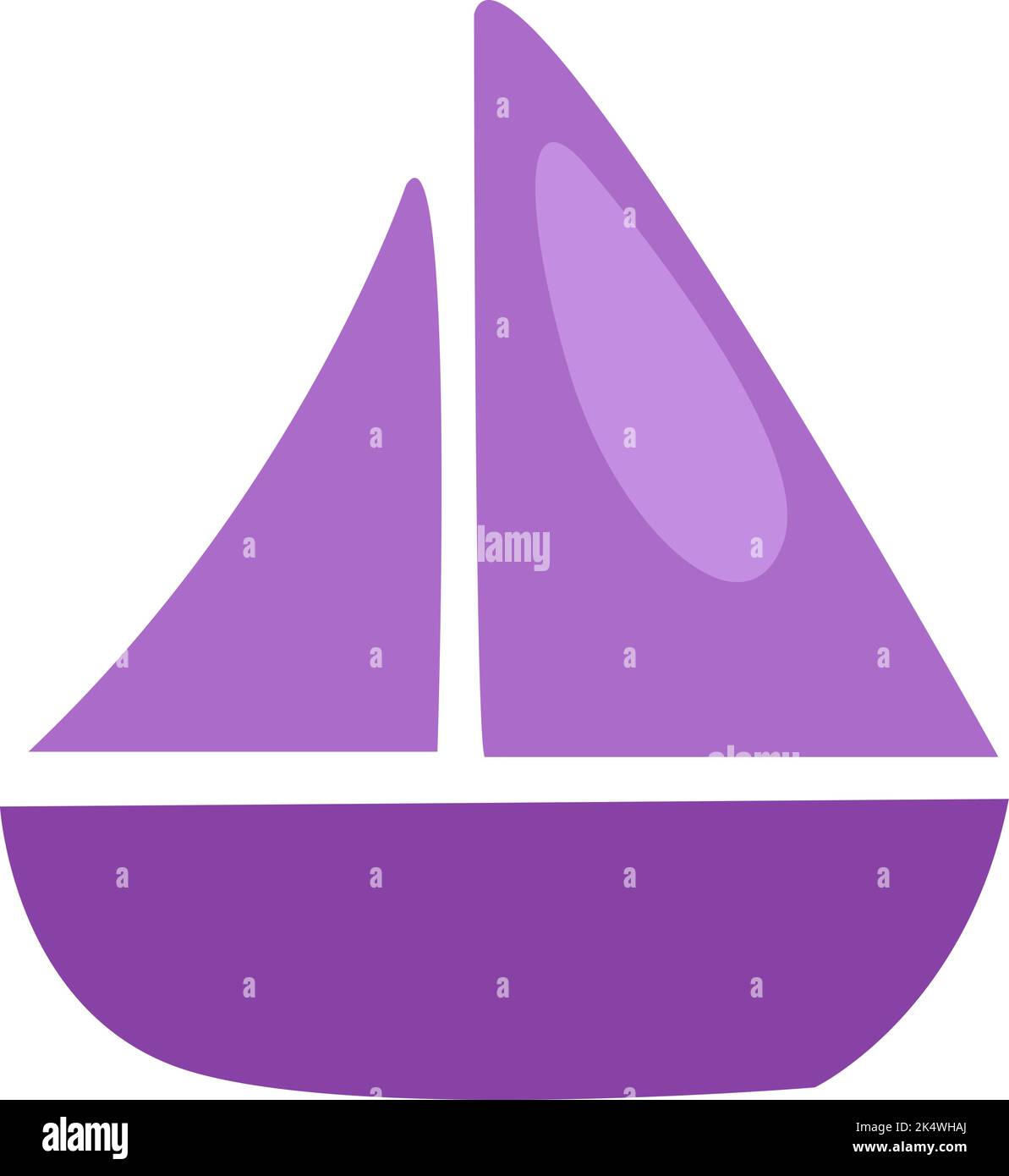 Sea boat, illustration, vector on a white background Stock Vector Image ...