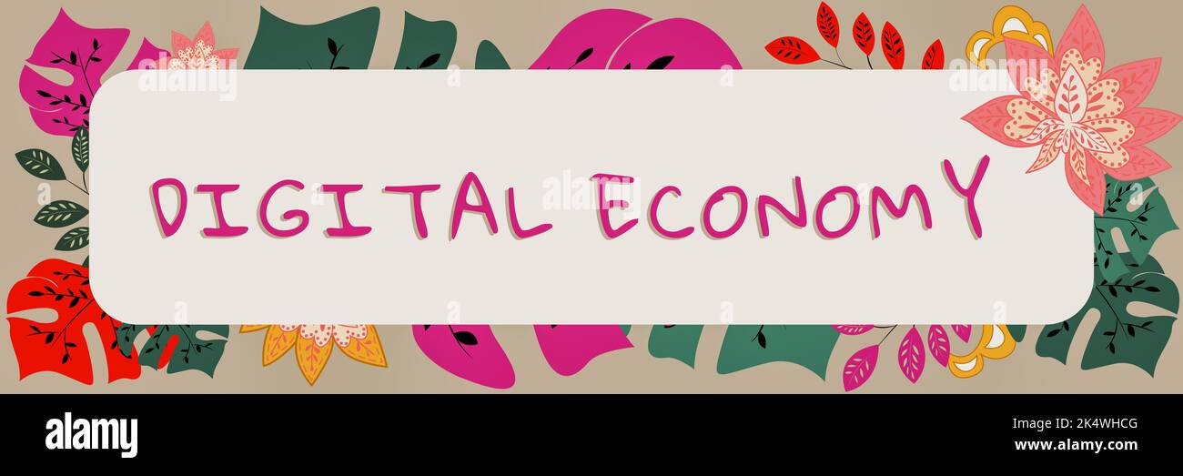 Text sign showing Digital Economy. Internet Concept advancement of ...