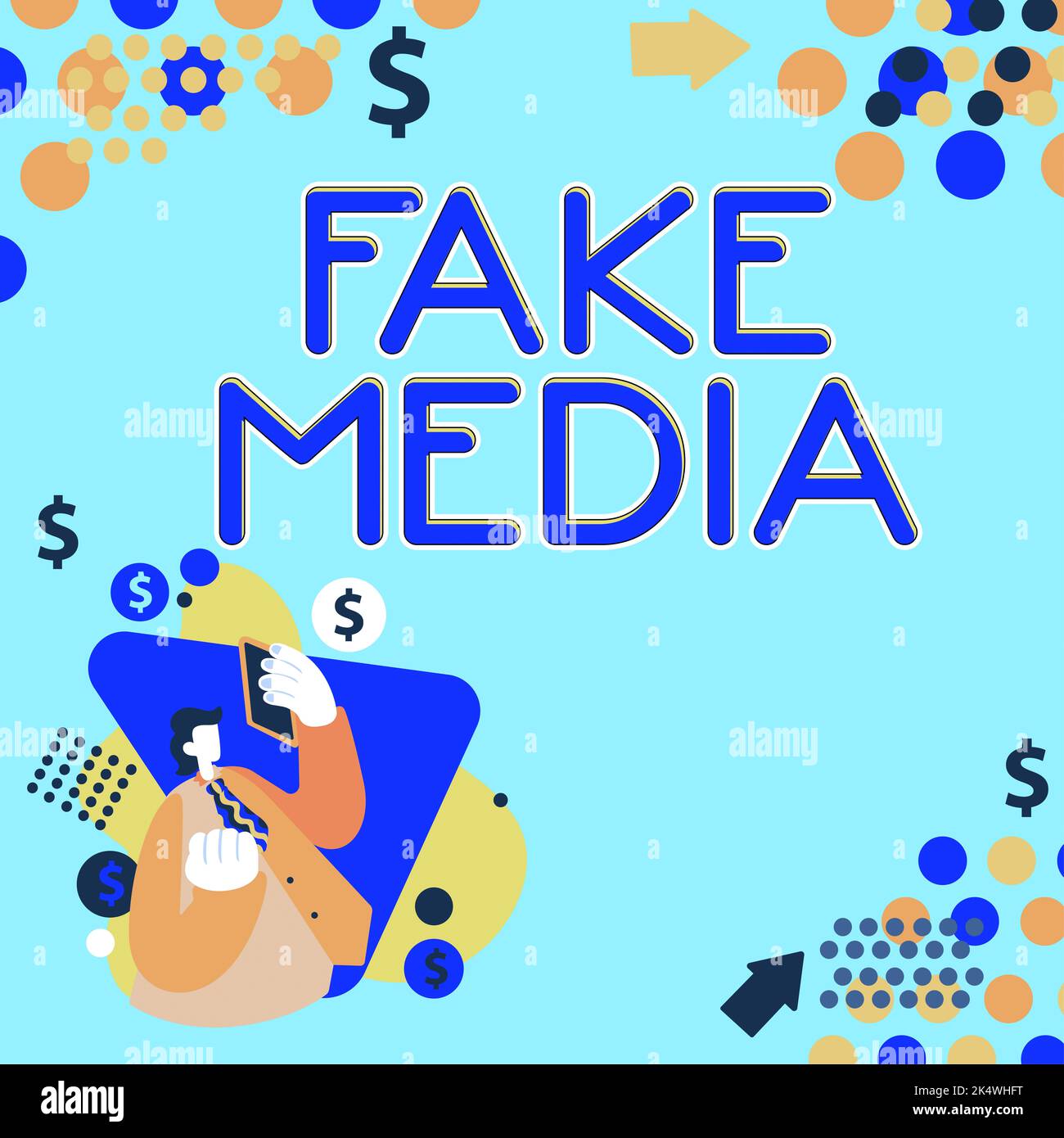 Sign displaying Fake Media. Concept meaning An formation held by ...