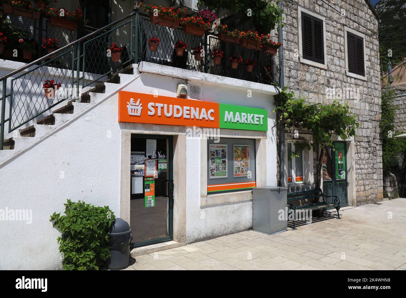 STON, CROATIA - JUNE 20, 2021: Studenac Market grocery store in Ston in ...