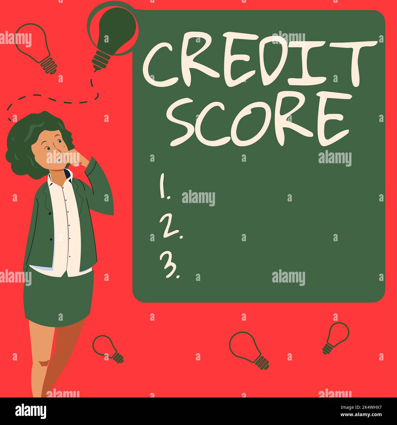 Sign displaying Credit Score. Word for numerical expression that ...
