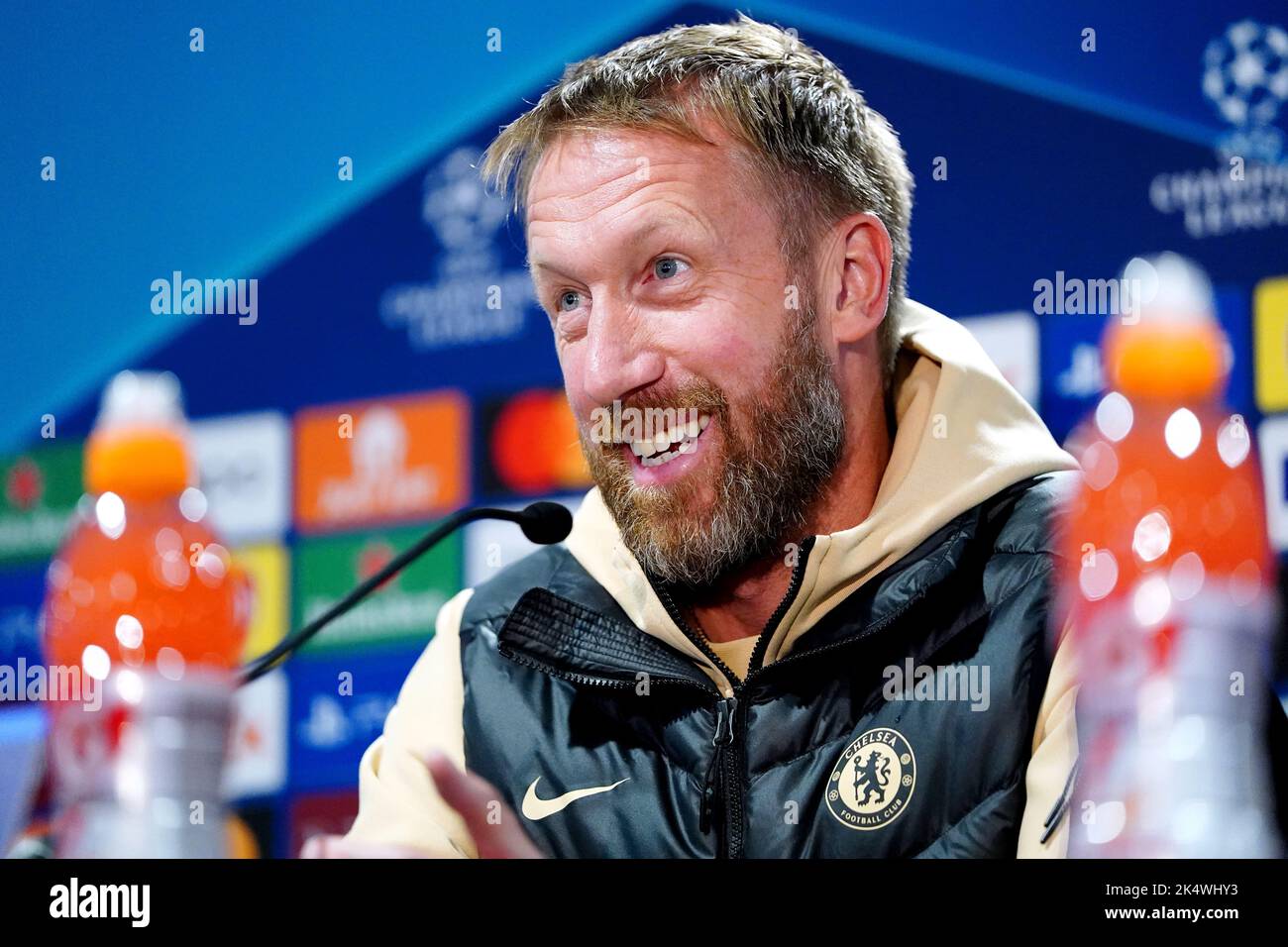 Chelsea manager Graham Potter during a press conference at Stamford ...