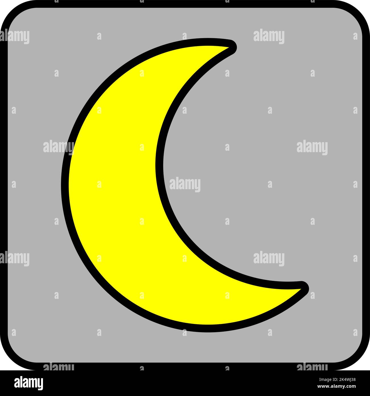 Clear sky with moon, illustration, vector on a white background Stock ...