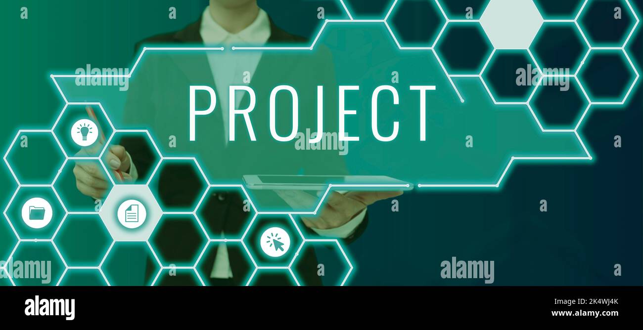 Text sign showing Project. Business idea collaborative enterprise carefully plan design to ...