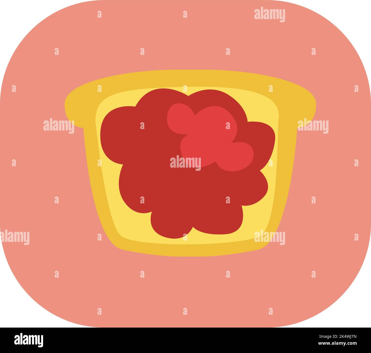 Breakfast jam on toast, illustration, vector on a white background ...