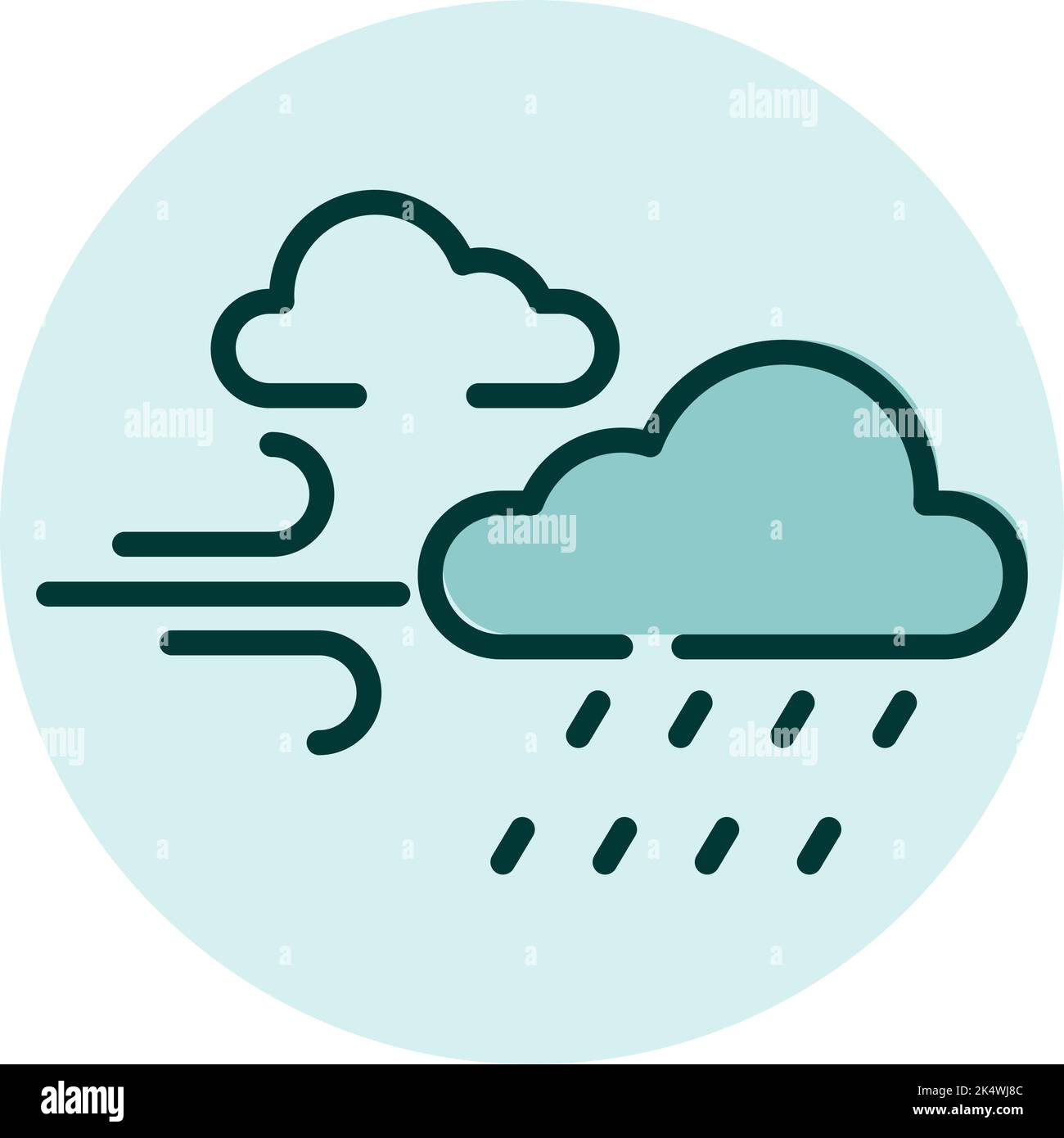 Strong wind forecast, illustration, vector on a white background Stock ...