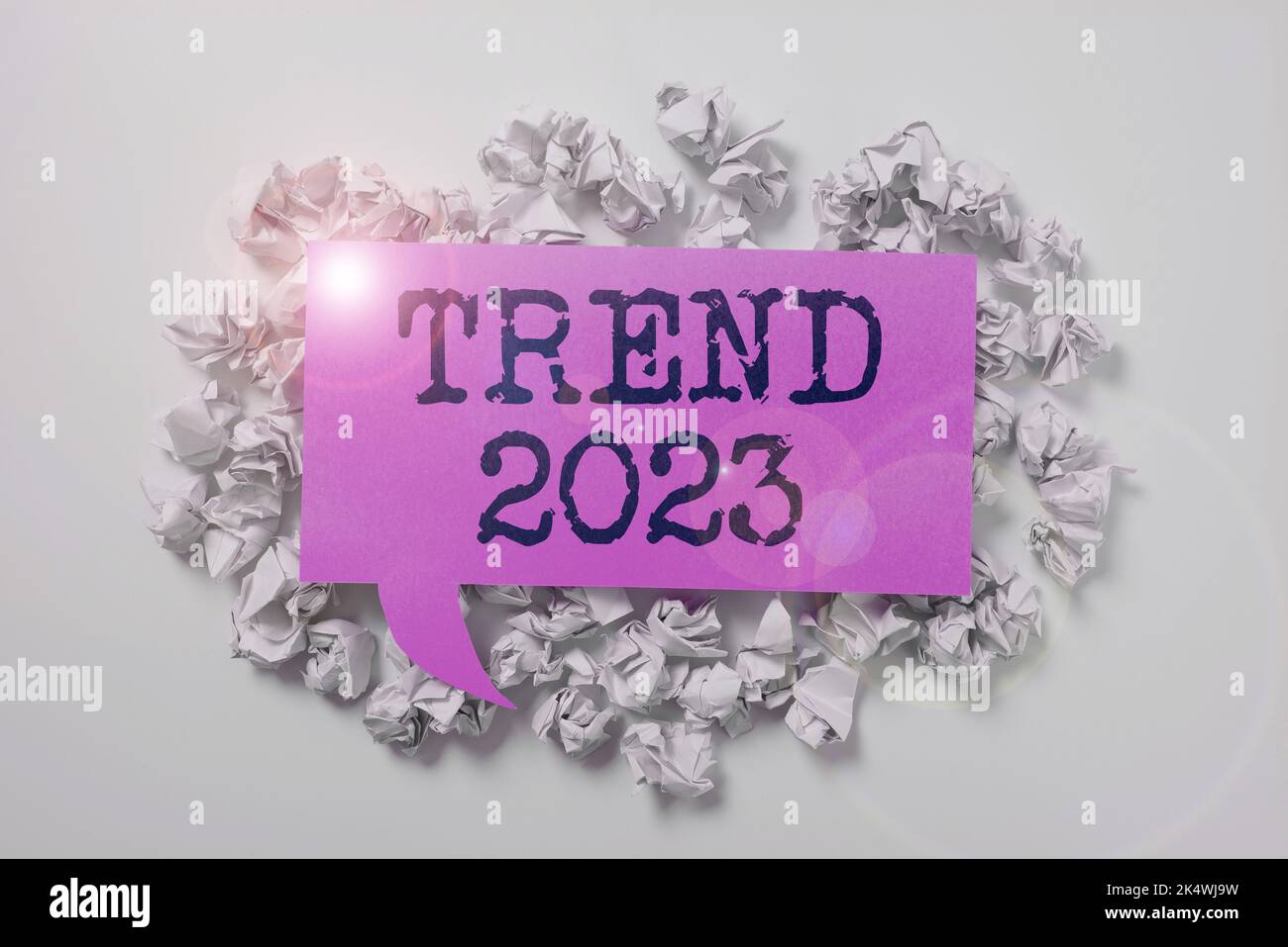 Writing displaying text Trend 2023. Word for things that is famous for ...