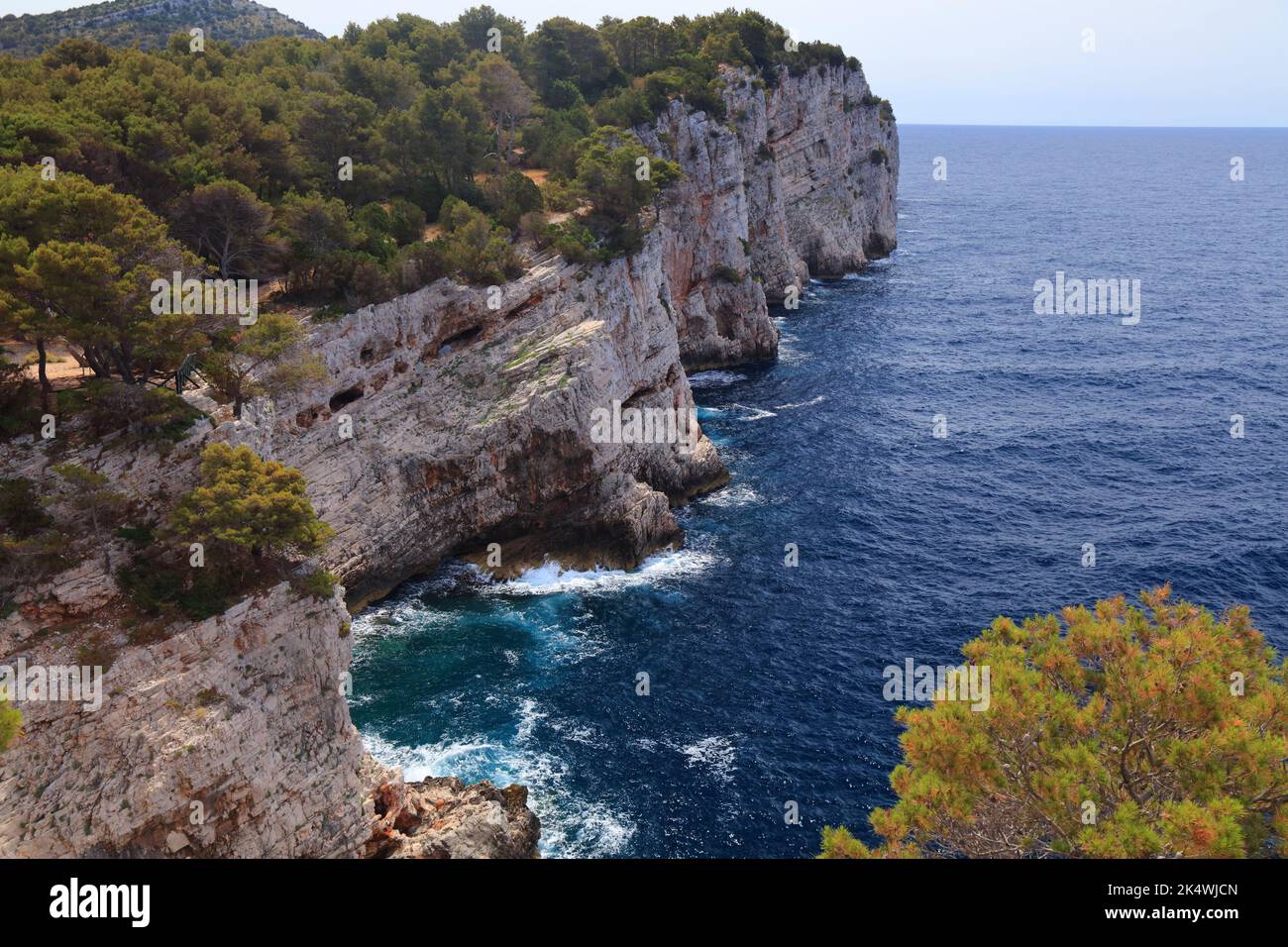 Croatia landscape. Cliffs of Telascica Nature Park protected natural ...