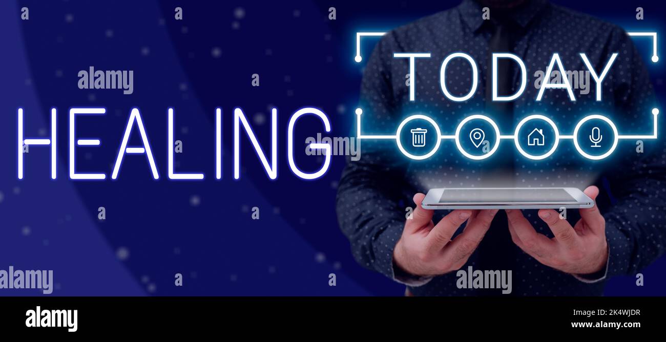 Inspiration showing sign Healing. Word Written on process of the ...