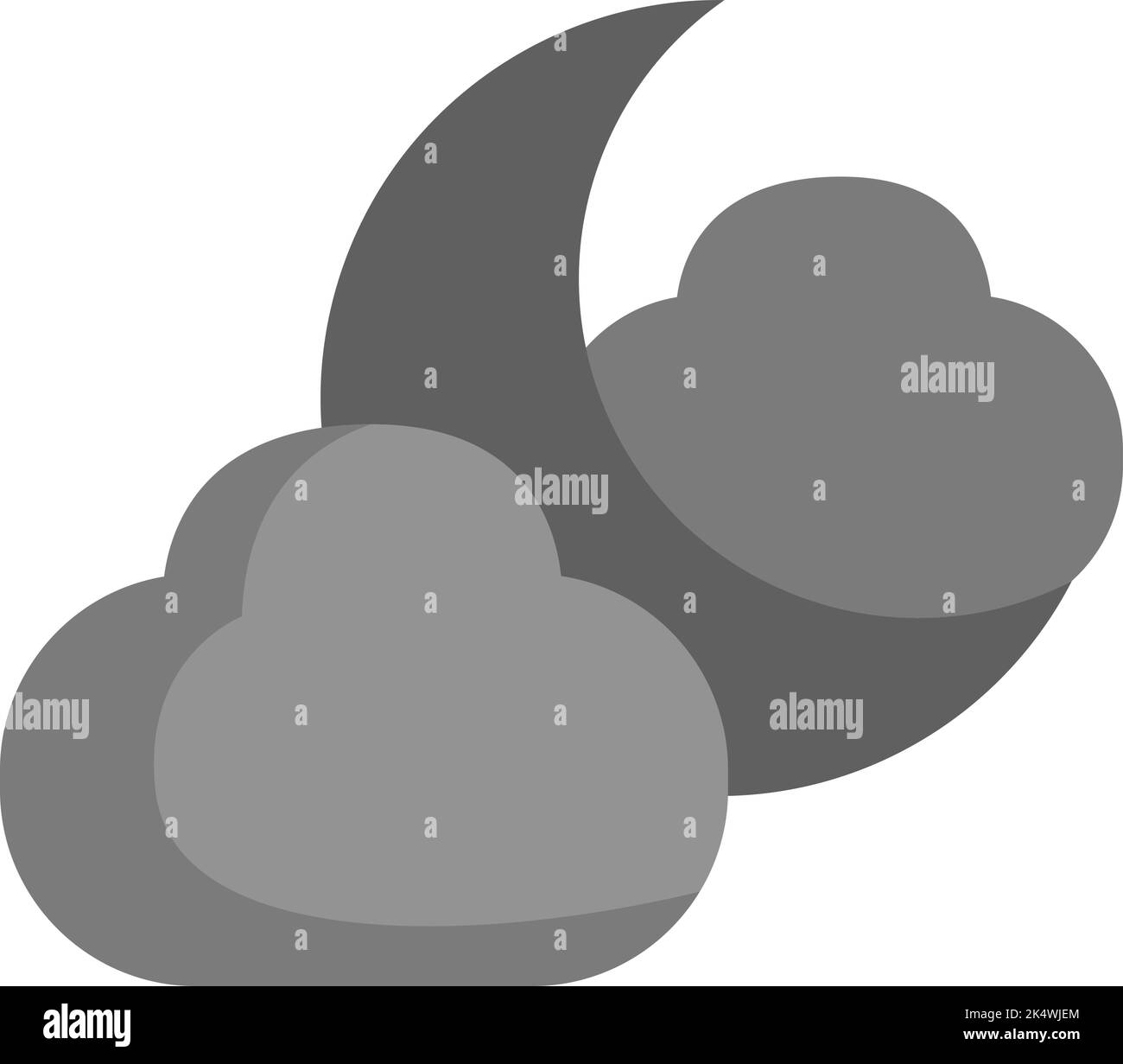 Grey weather moon, illustration, vector on a white background Stock ...