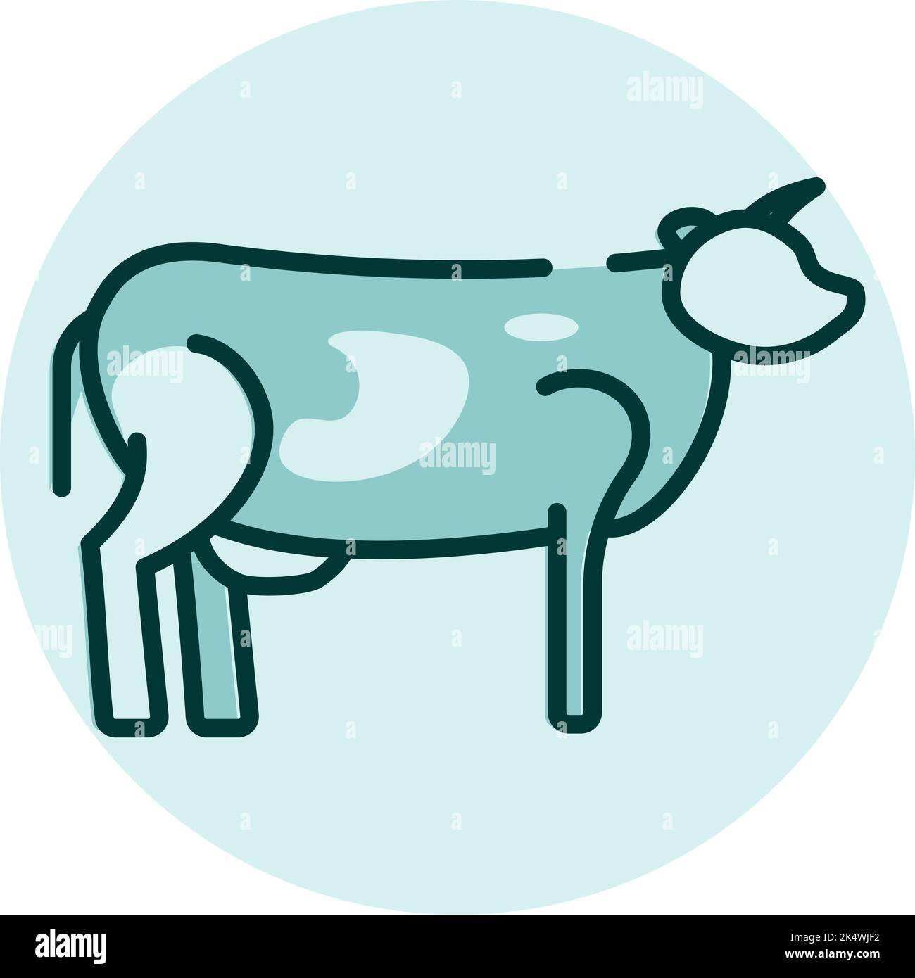 Wild cow, illustration, vector on a white background Stock Vector Image ...