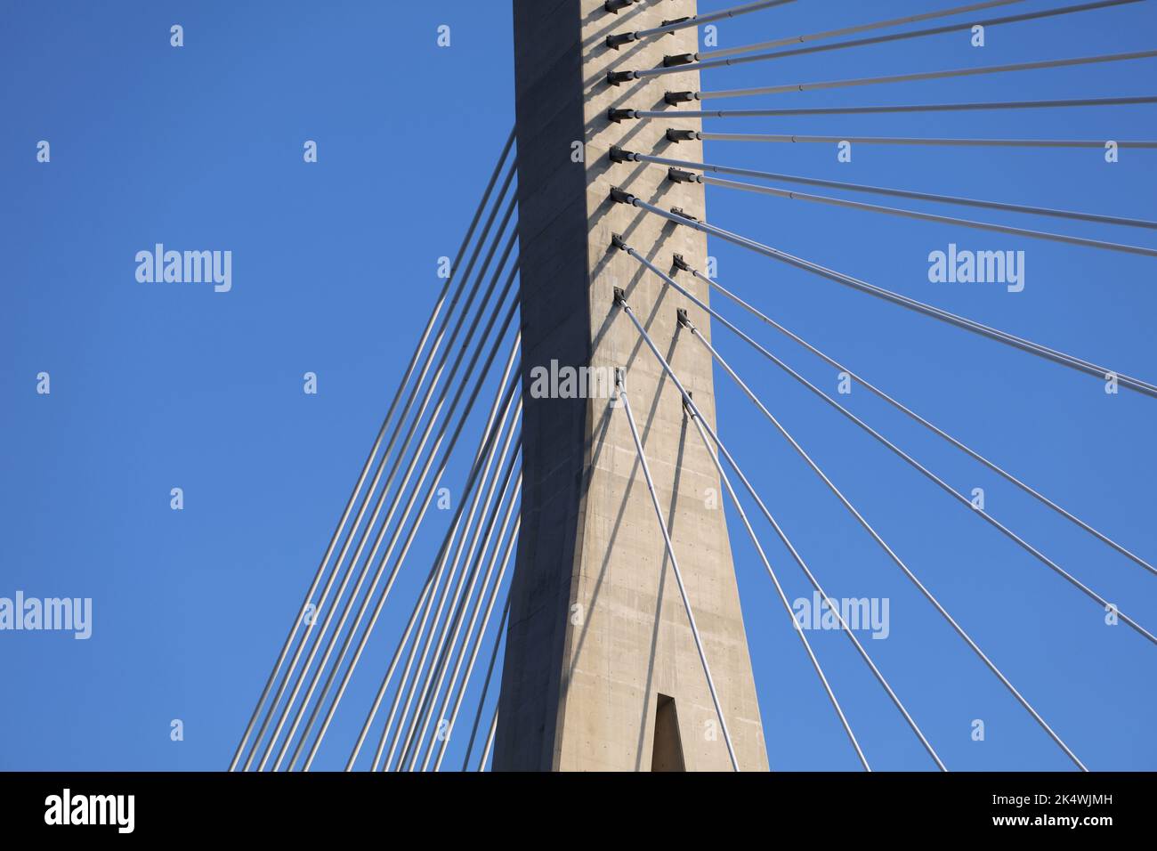 Cable stayed bridge pylon detail in Dubrovnik, Croatia. Road ...