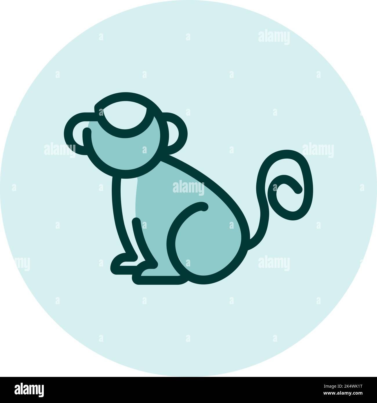 Wild monkey, illustration, vector on a white background Stock Vector ...