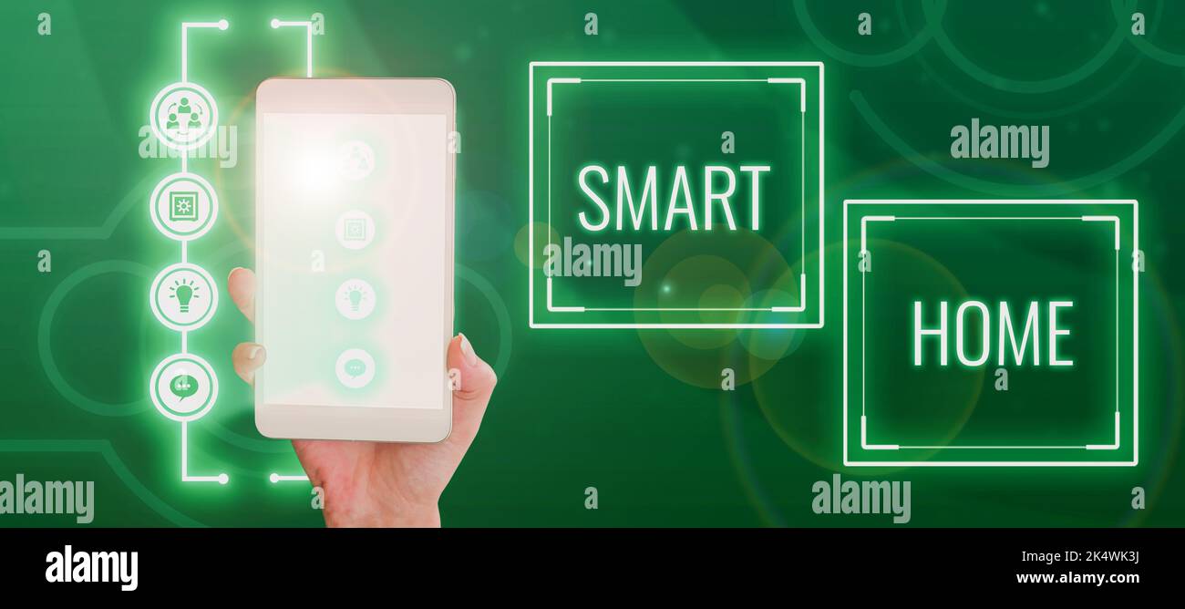 Hand writing sign Smart Home. Conceptual photo automation system ...