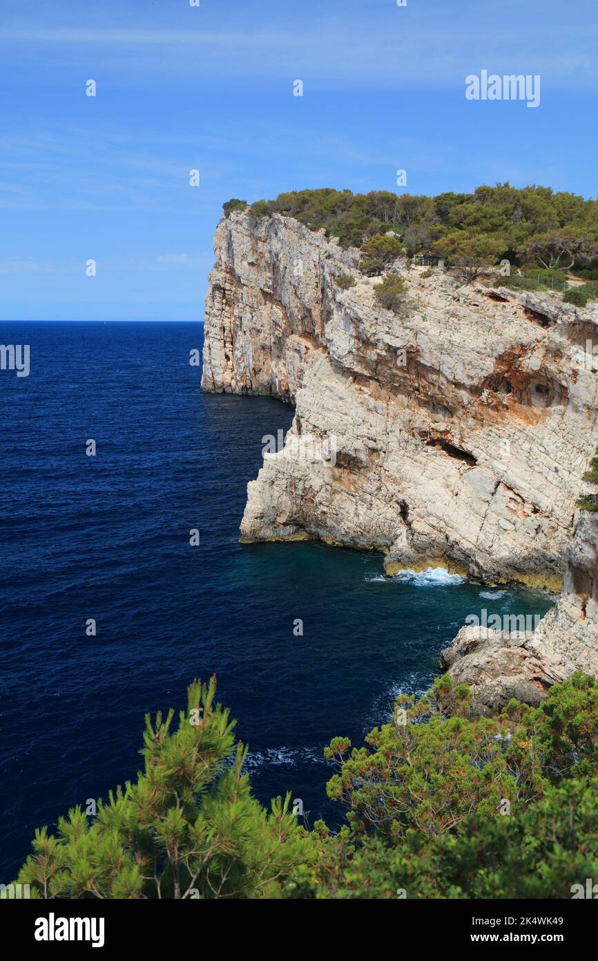 Croatia landscape. Cliffs of Telascica Nature Park protected natural ...