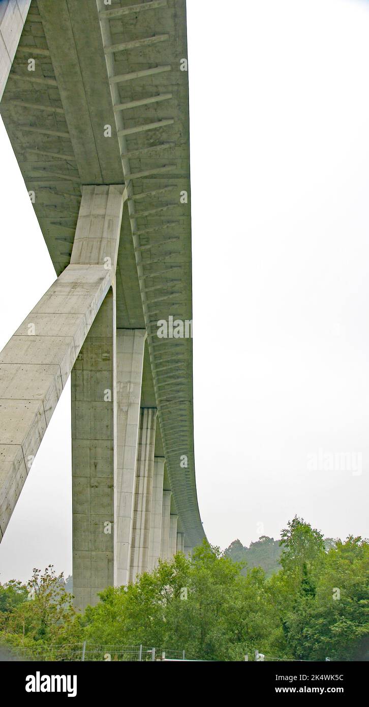 Architectural detail of the pillars, supports and columns of a viaduct ...