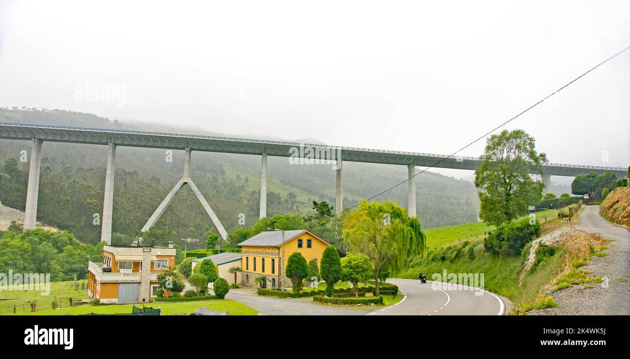 Architectural detail of the pillars, supports and columns of a viaduct ...