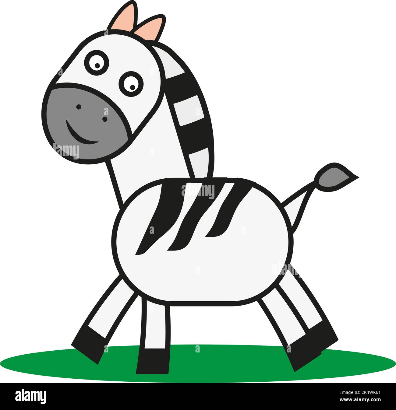 Baby zebra, illustration, vector on a white background Stock Vector ...