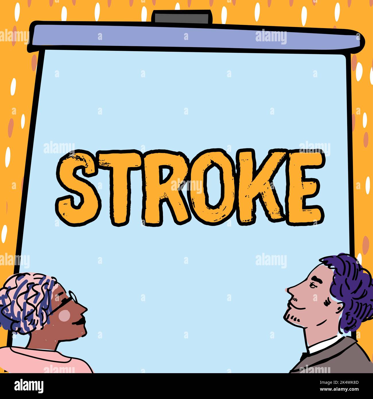 Sign displaying Stroke. Word for caused by bleeding into brain tissue ...