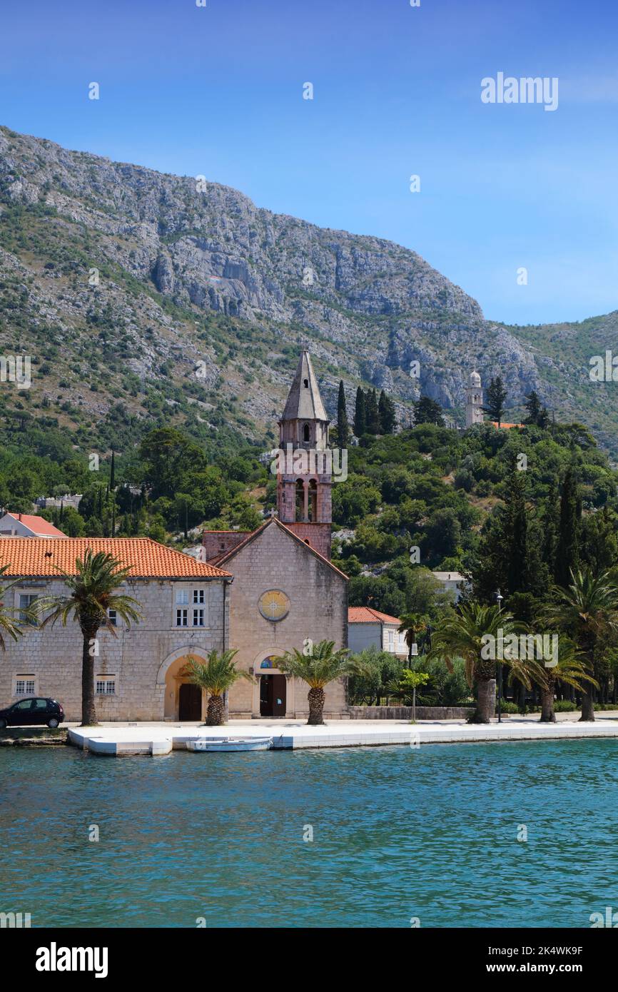 Monastery of Rozat, Croatia. Franciscan monastery by coastal inlet ...