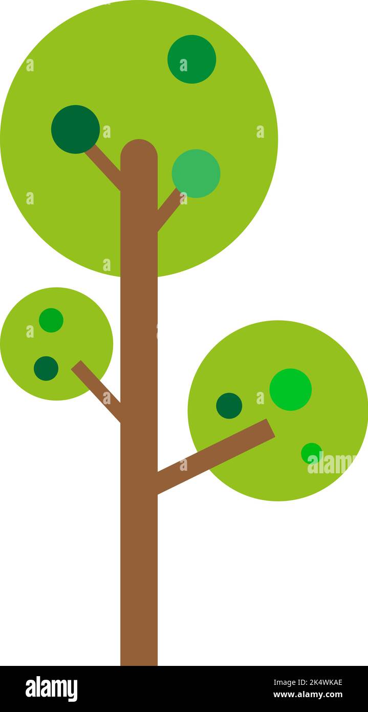 Decorative green tree, illustration, vector on a white background Stock ...