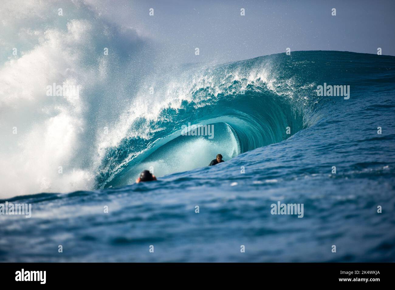 SURFING Australian surfer Anthony Walsh surf at Teahupoo during a big ...