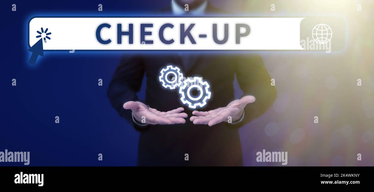 Hand writing sign Check Up. Business approach physical medical or ...