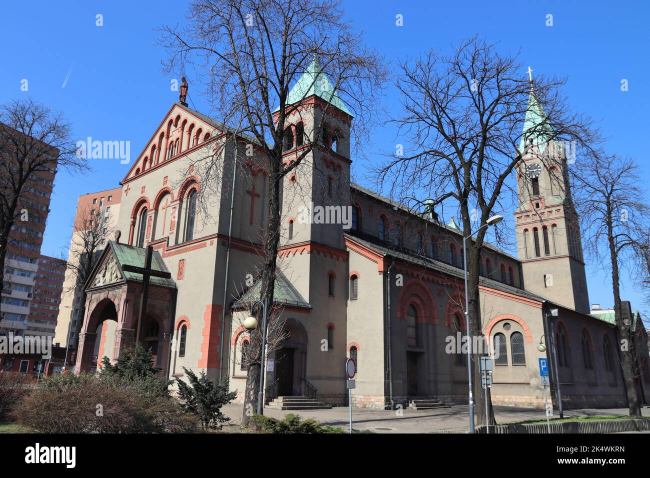 Church of St. Hedwig (Kosciol Swietej Jadwigi) in Chorzow, Poland Stock ...
