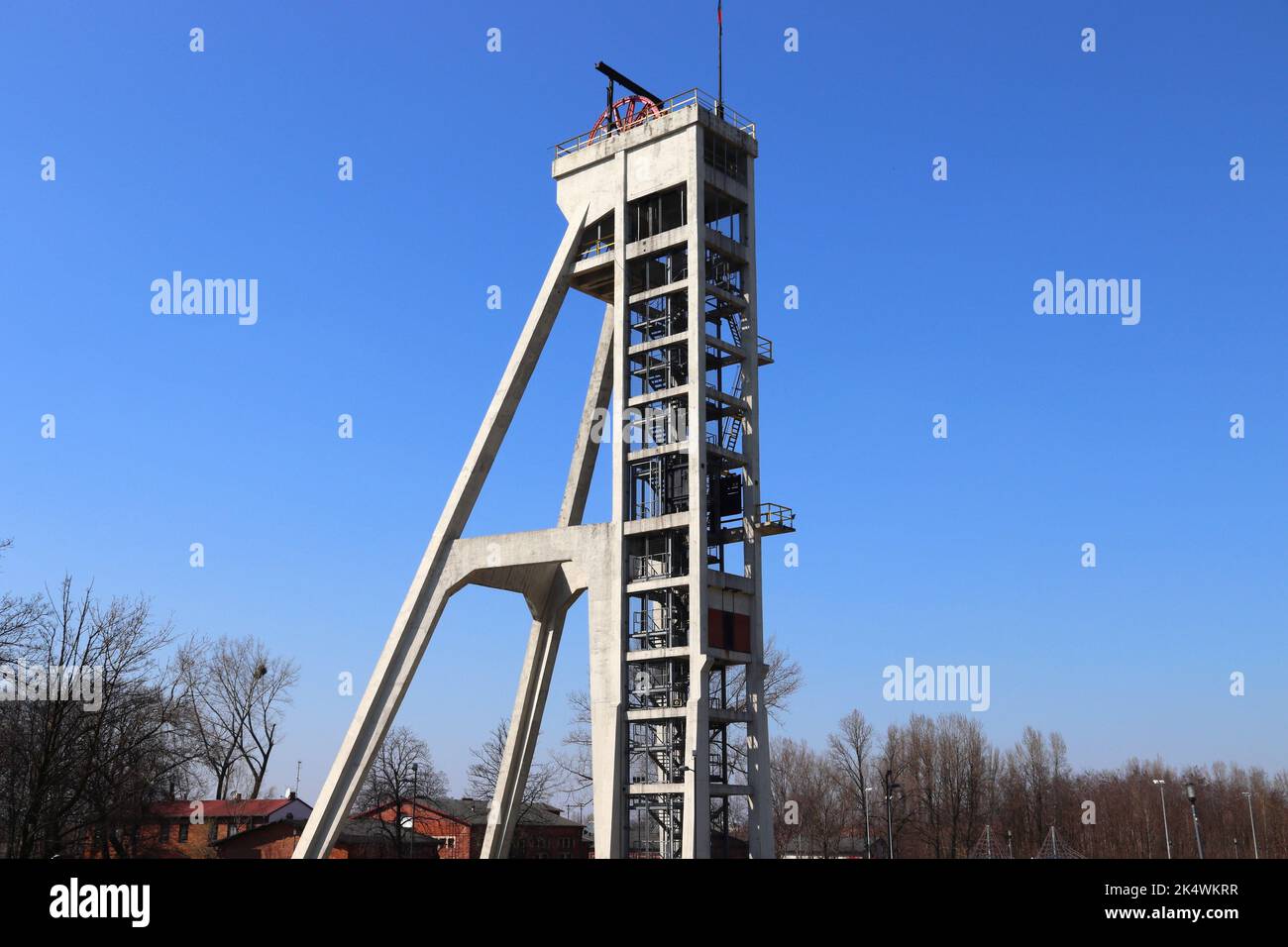 Industrial structure - coal mine shaft tower. Currently a historic ...