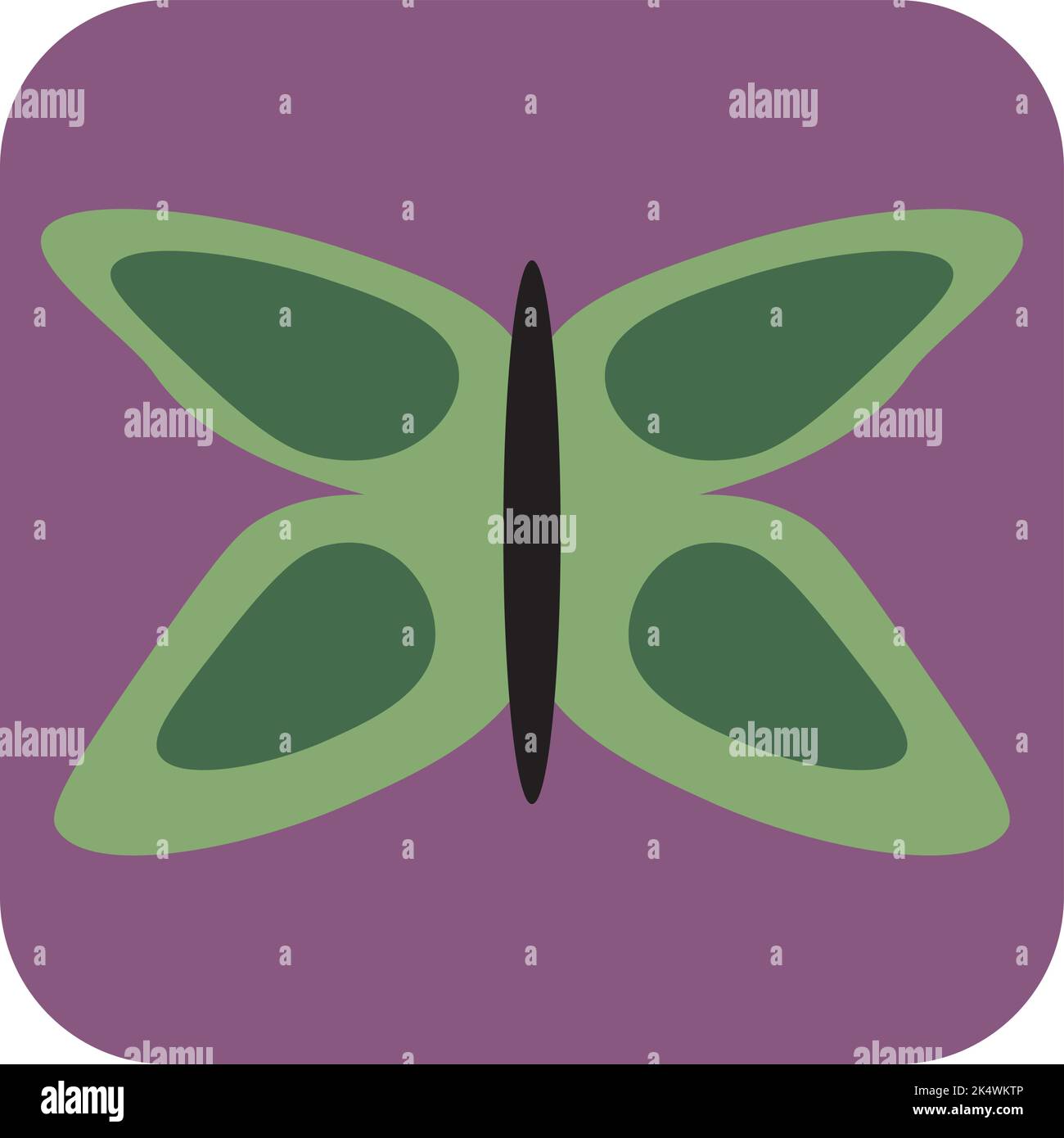 Fancy green butterfly, illustration, vector on a white background Stock ...