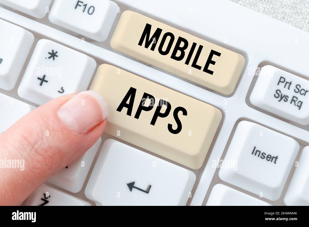 Text sign showing Mobile Apps. Concept meaning a software application designed to run on ...