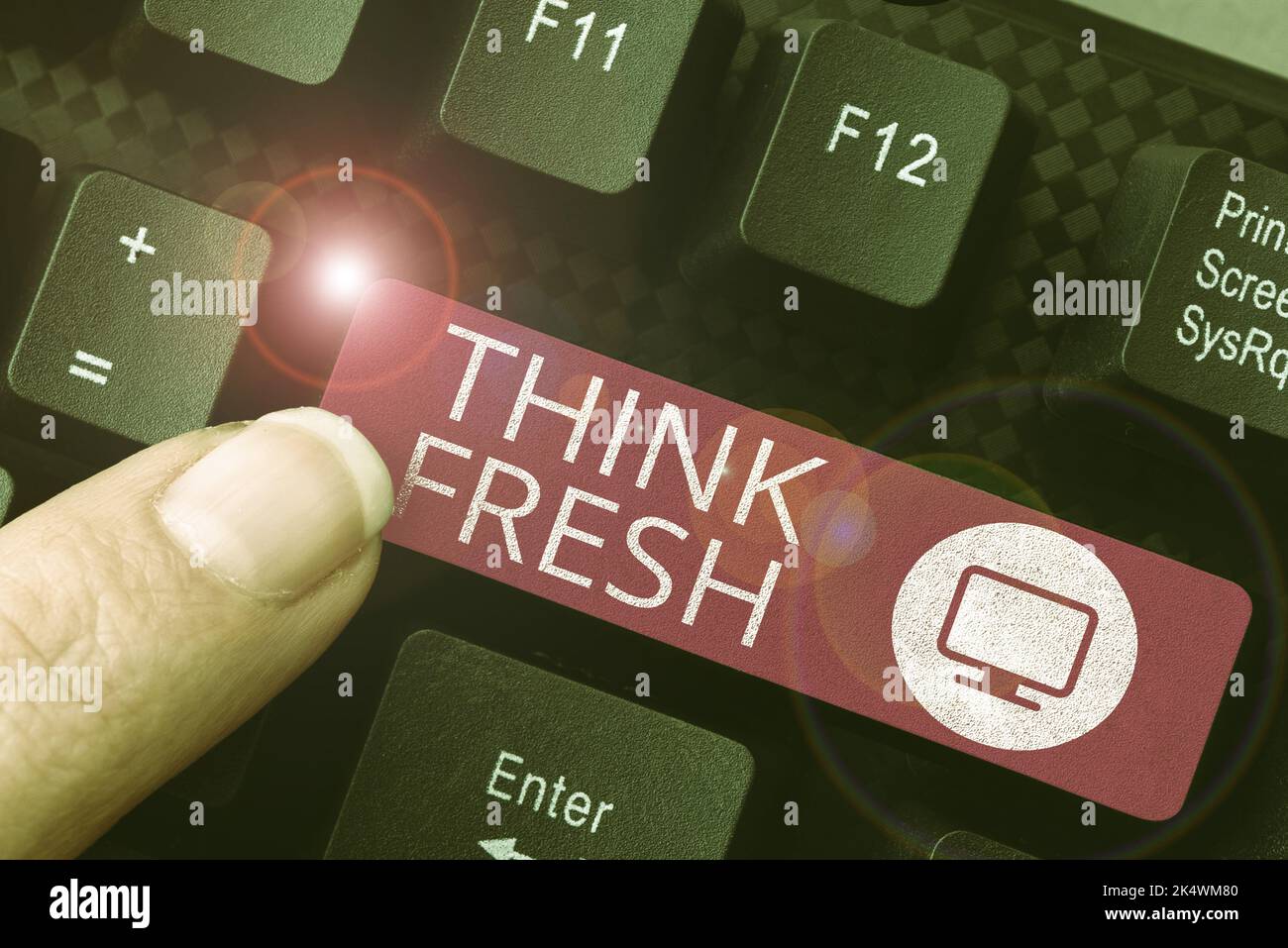 Text sign showing Think Fresh. Business idea a new perspective of ...