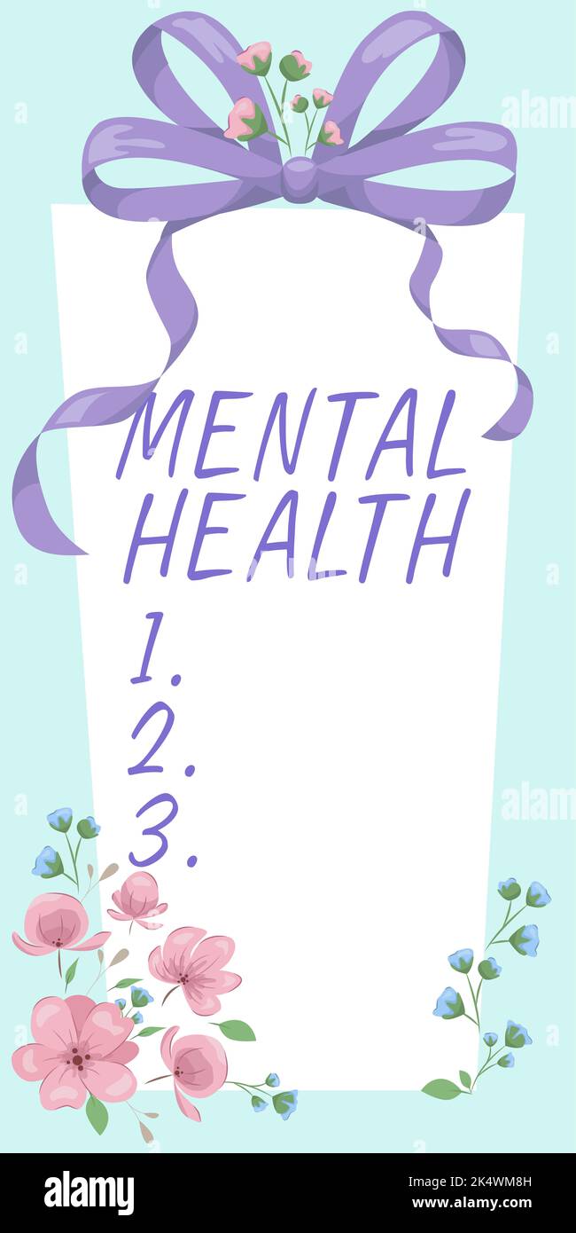 Sign displaying Mental Health. Business approach state of the emotional ...