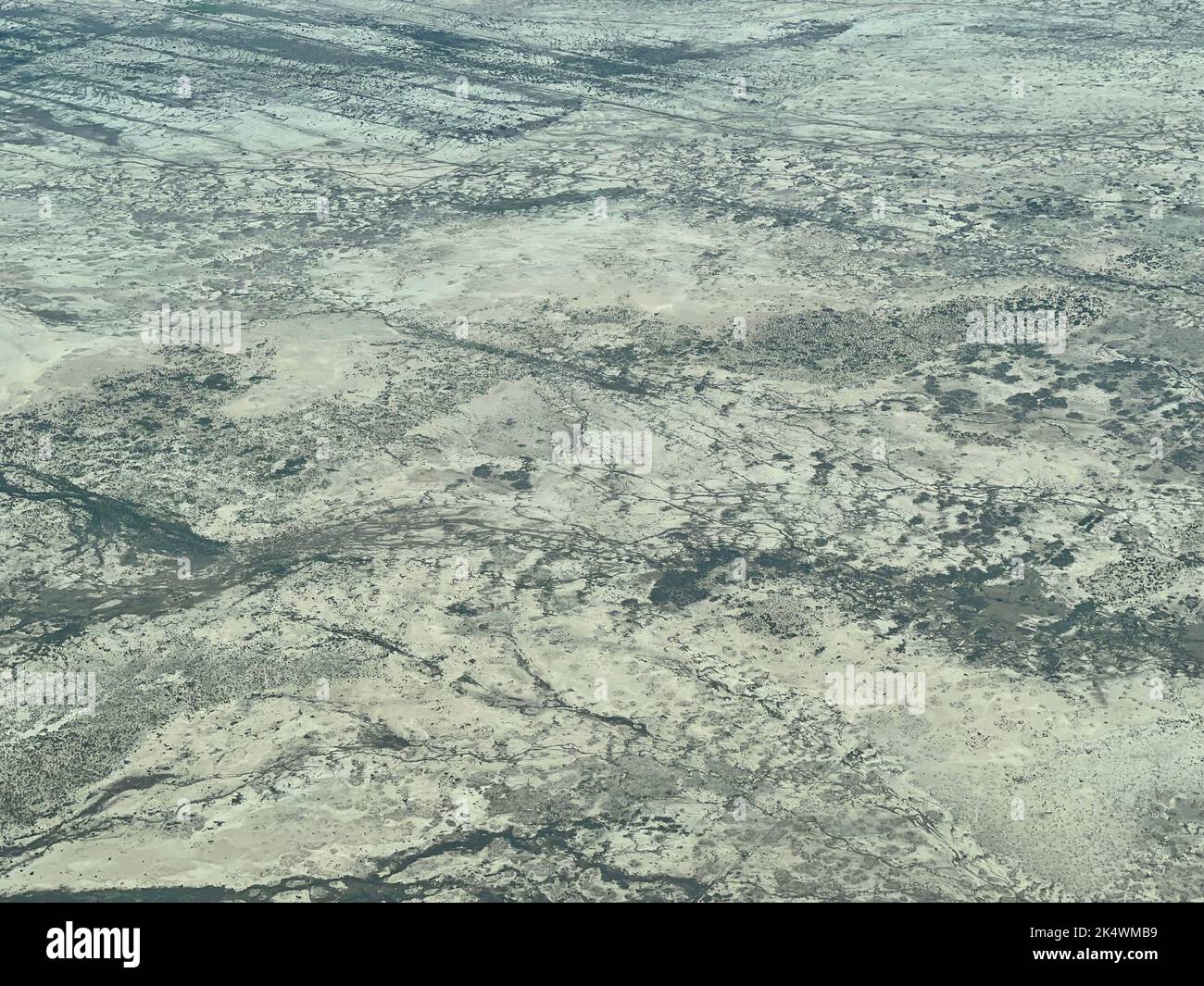 Aerial view of the beach and the desert in San Nicolas Hermosillo ...