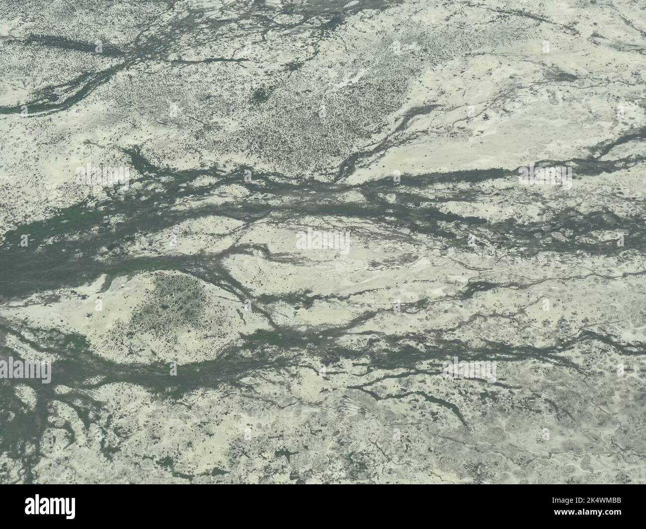 Aerial view of the beach and the desert in San Nicolas Hermosillo ...