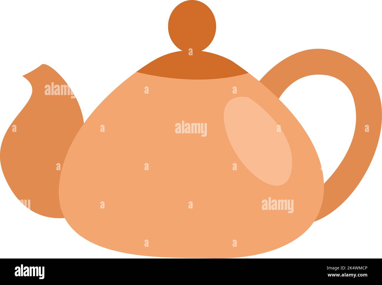 Orange teapot, illustration, vector on a white background Stock Vector ...