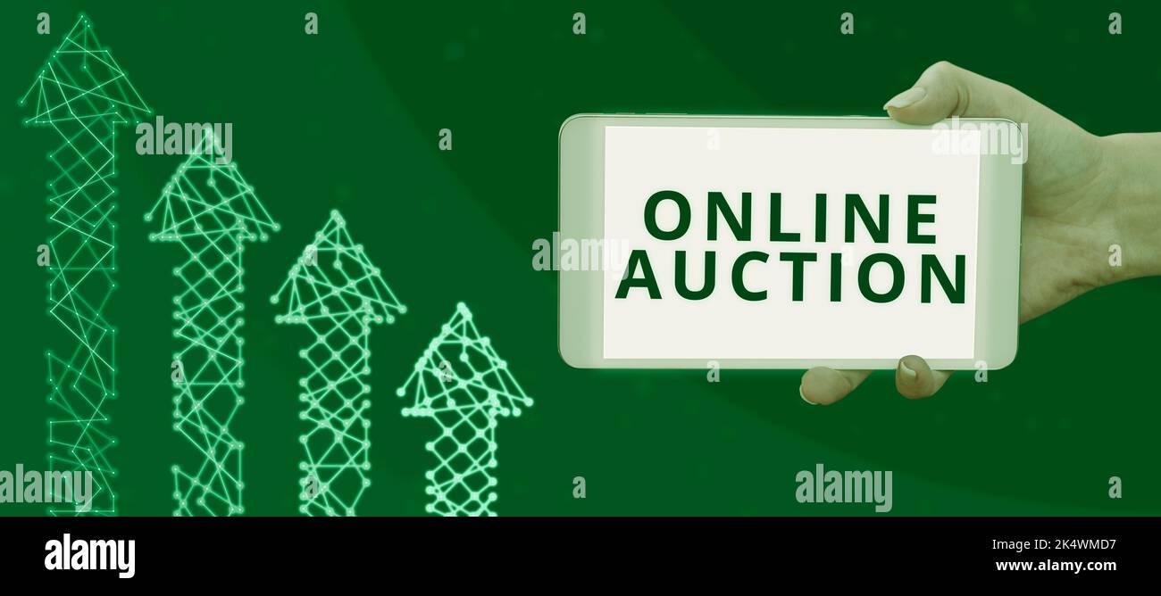 Conceptual display Online Auction. Conceptual photo digitized sale ...