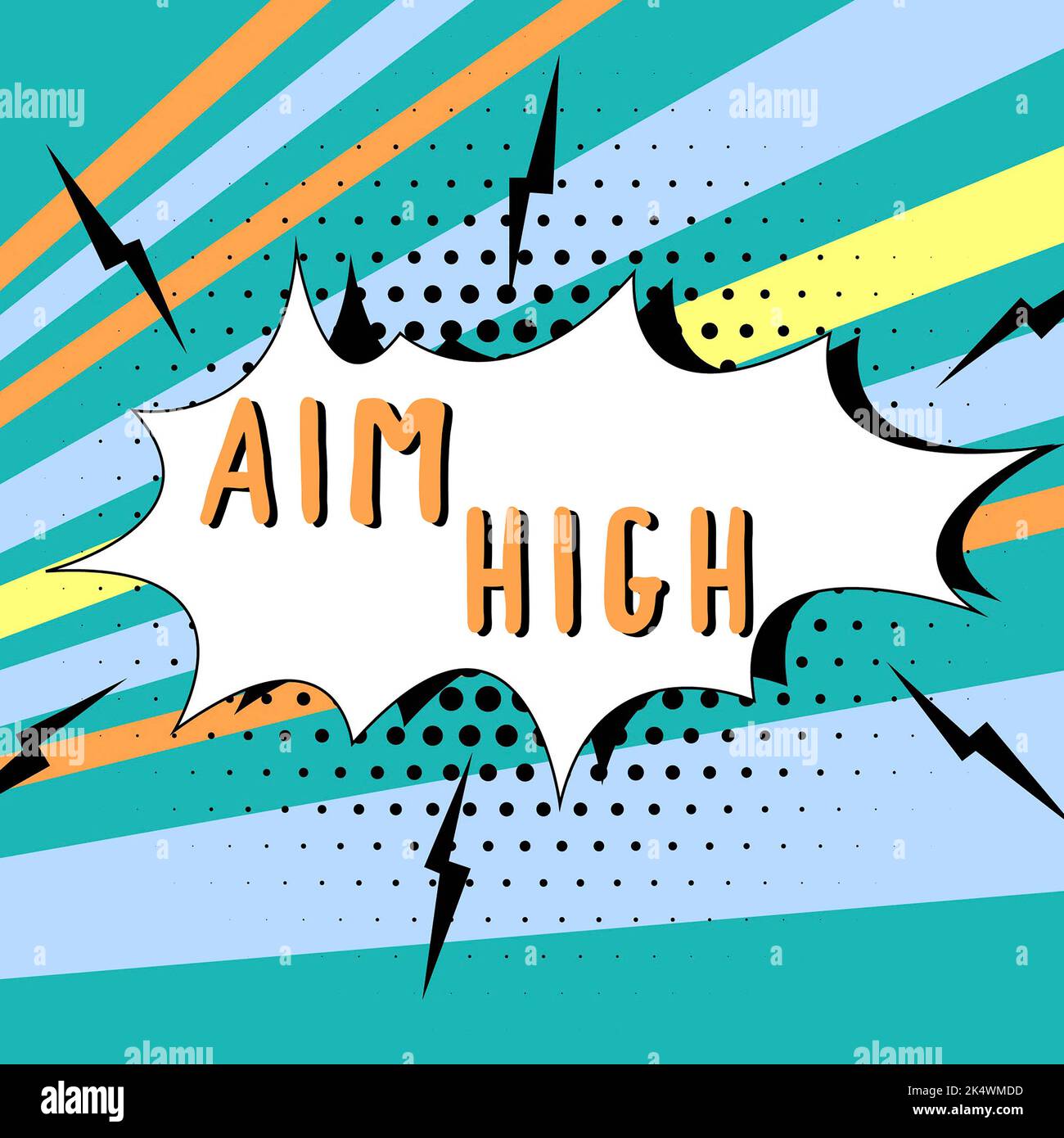 Inspiration showing sign Aim High. Business showcase go for best job ...