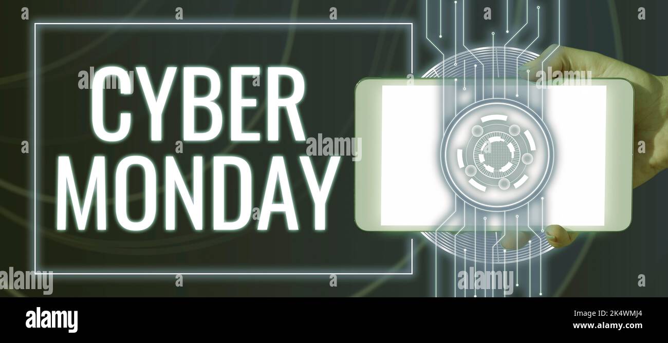 Conceptual display Cyber Monday. Concept meaning a day where ecommerce ...