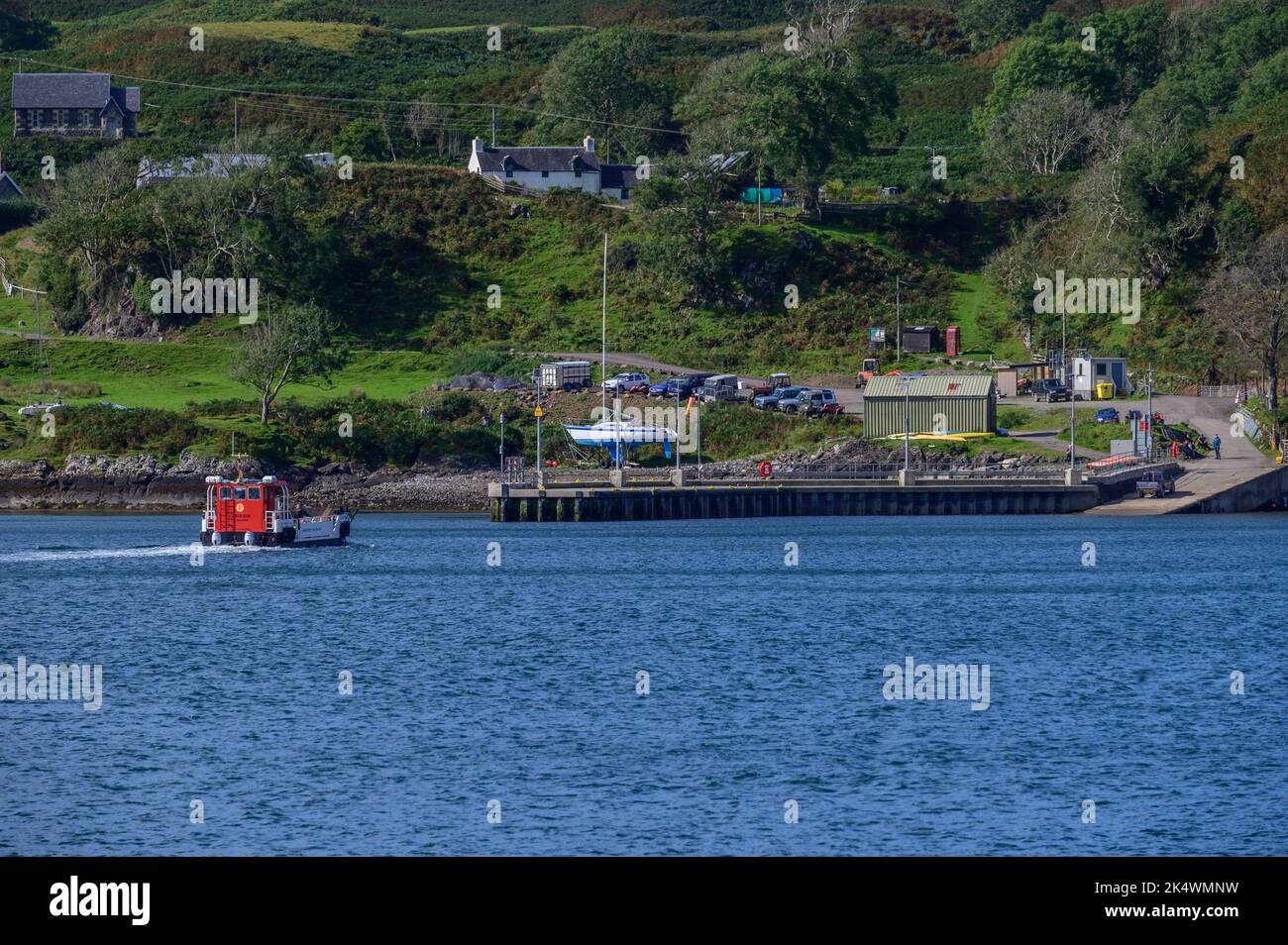 The mainland to Kerrera ferry approaching Kerrera, Scotland Stock Photo ...