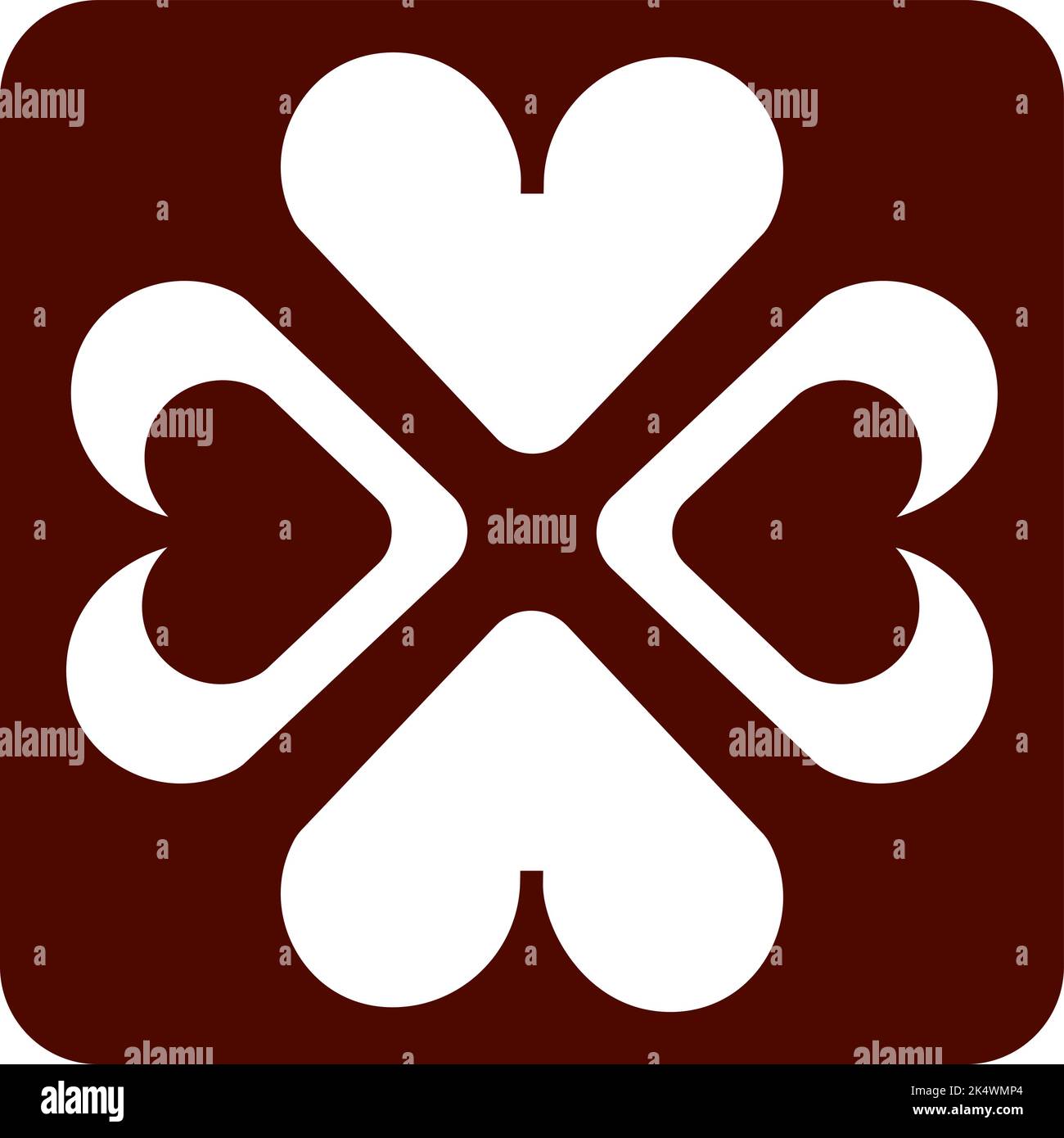 Valentine four hearts, illustration, vector on a white background Stock ...