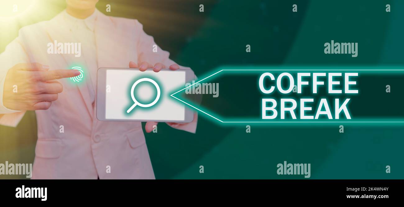 Conceptual display Coffee Break. Business showcase short time allotted ...
