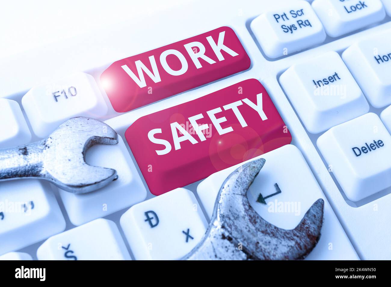 Sign displaying Work Safety. Business concept preventive measures ...