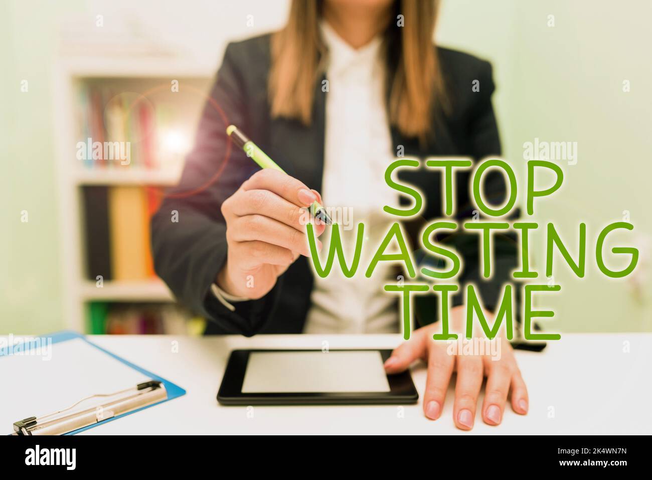 Conceptual caption Stop Wasting Time. Business approach Organizing ...