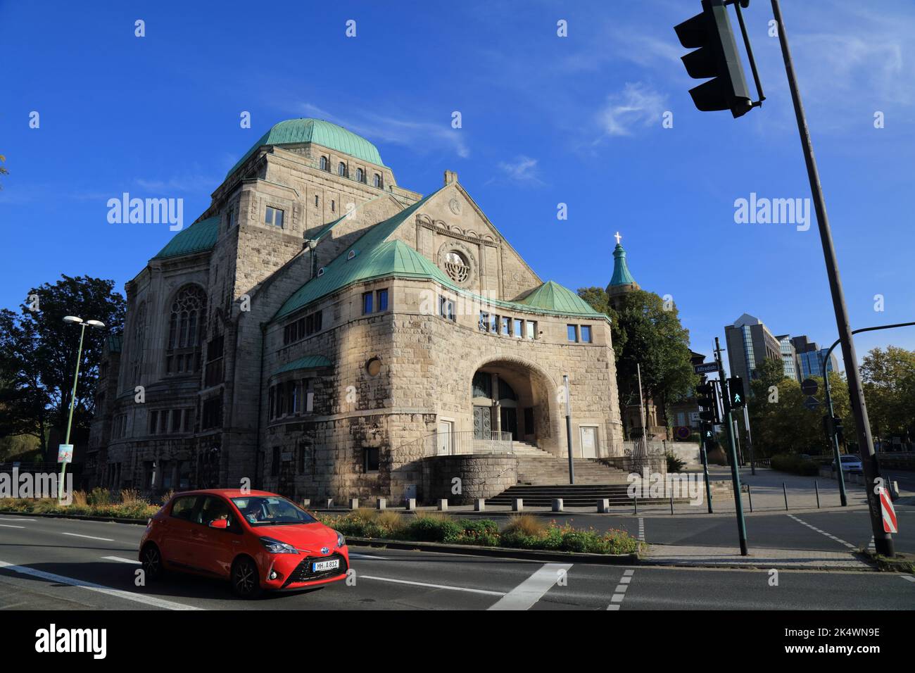 ESSEN, GERMANY - SEPTEMBER 20, 2020: Old Synagogue street view in Essen ...